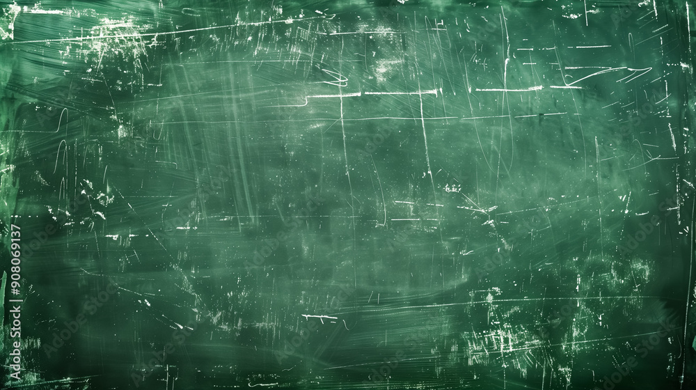 Green grunge chalkboard background with a worn, textured surface ...