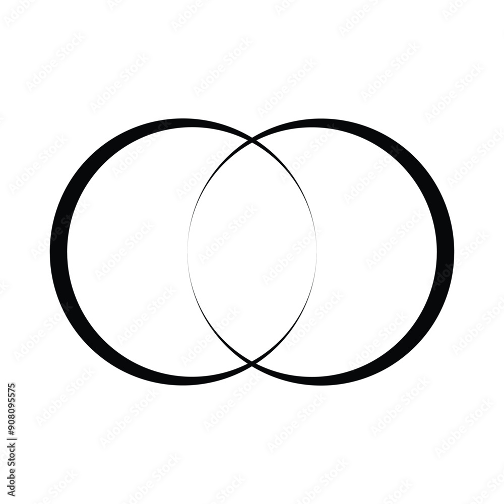 Simple overlapping circles vector drawing, version with three to seven ... Simple overlapping circles vector drawing, version with three to seven ...