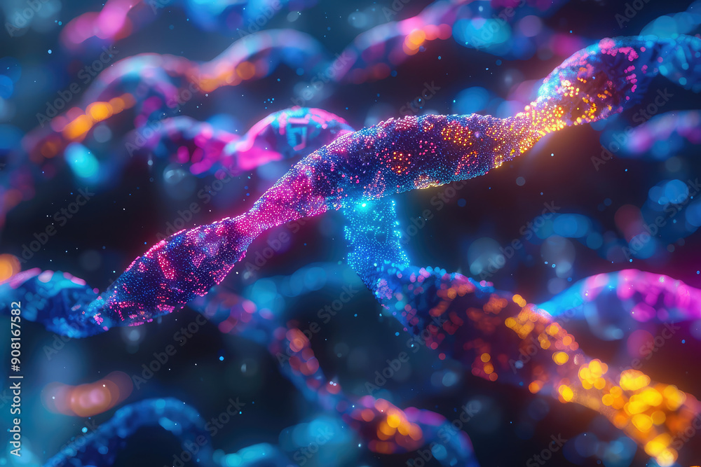 Colorful karyotype of human chromosomes, CRISPR-Cas9 gene editing ...