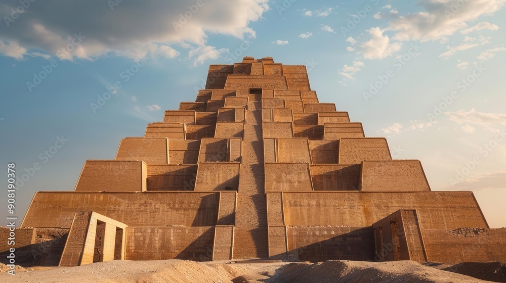 Mesopotamian architecture, ziggurats, selective focus, ancient ...
