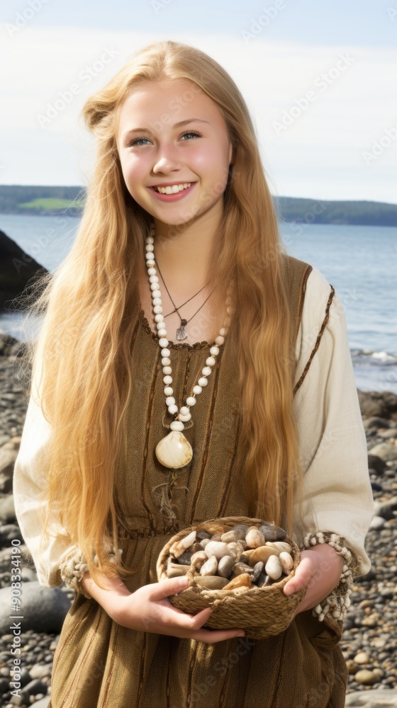 Valiant youth - viking child immersed in traditional lifestyle ...