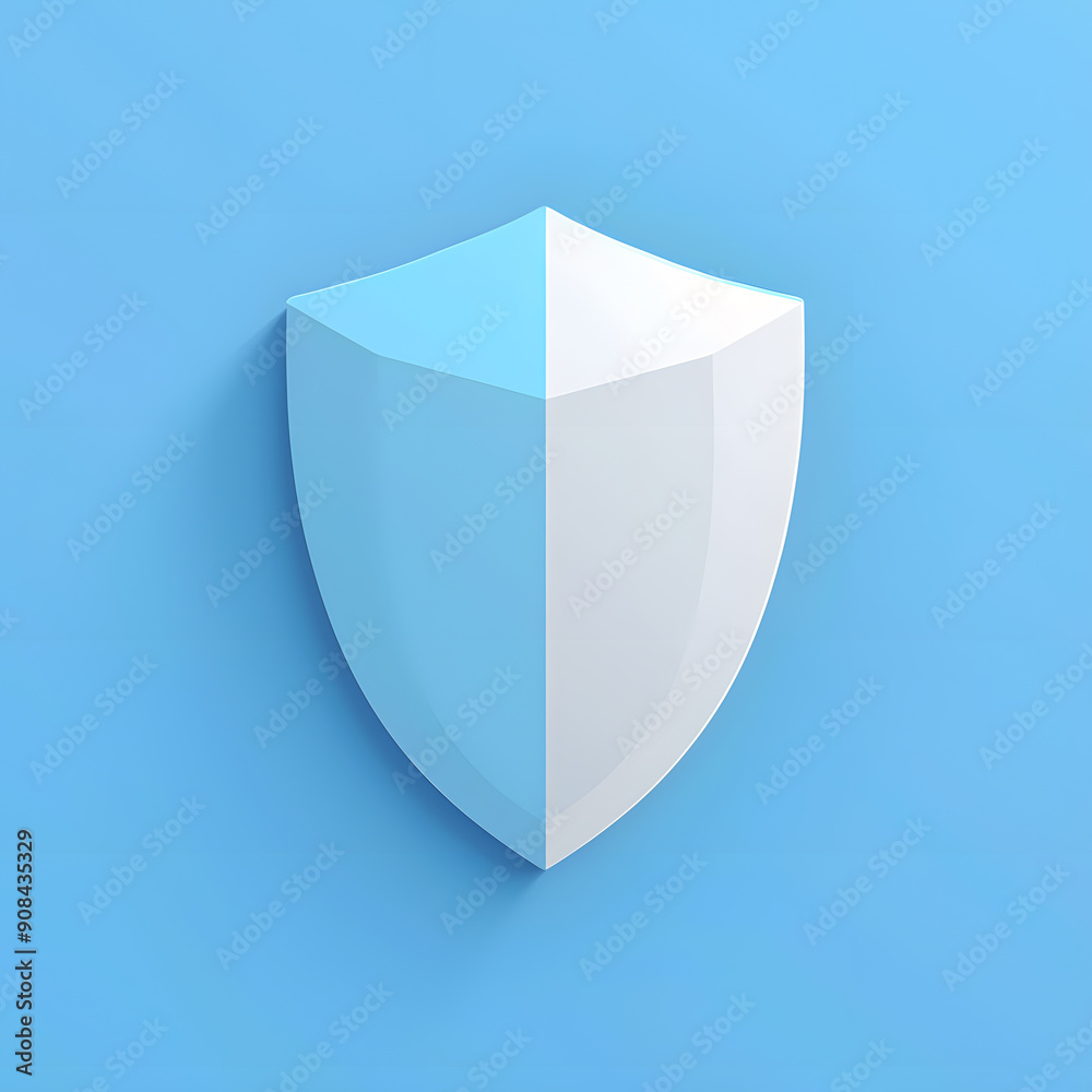 security, shield, minimalist, digital art, protection, blue background ...