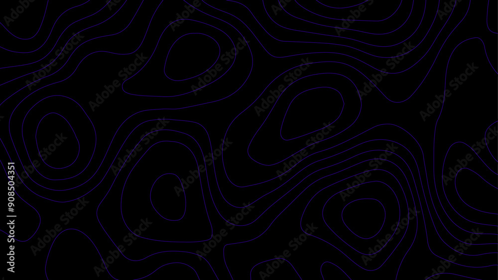 Topographic blue linear background for design. Black topographic ...