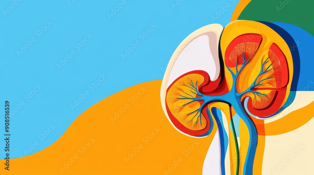 Explore the complex details of kidney anatomy in a vibrant 3D ...