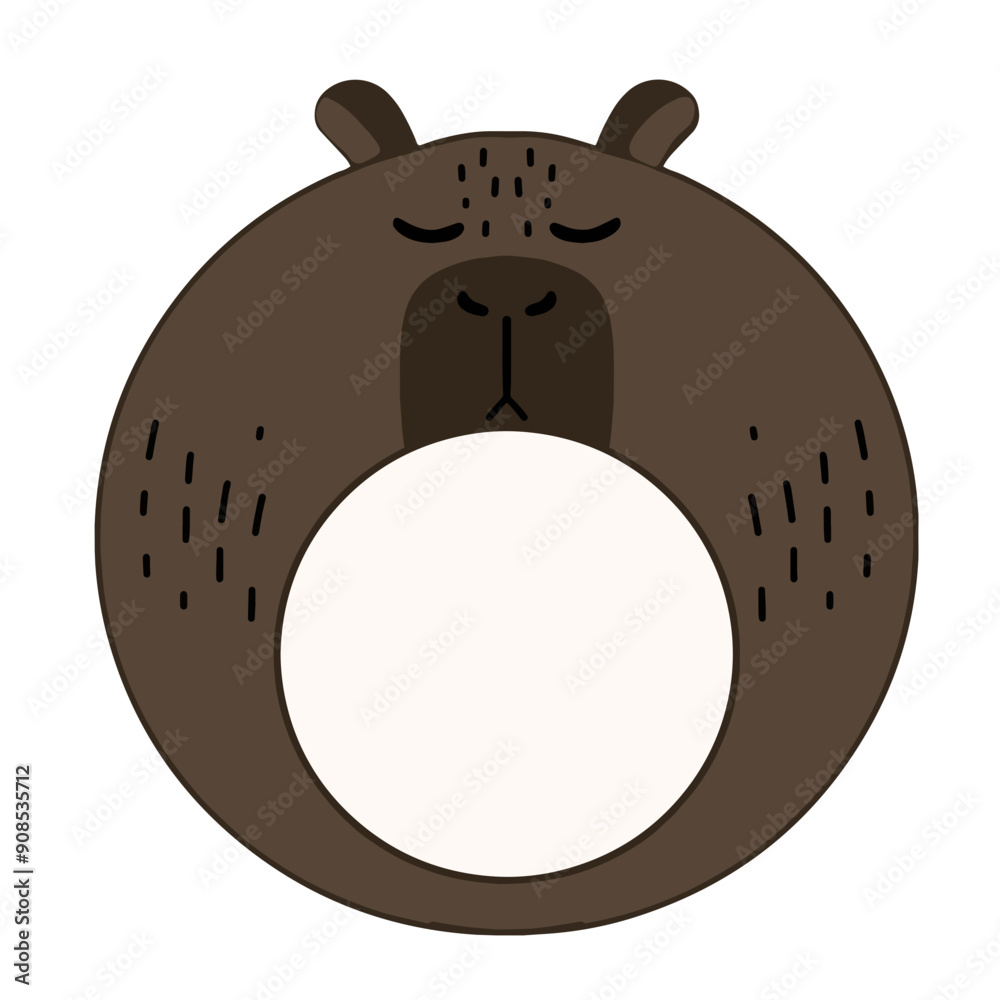 Cute name label,sticker name tag of Capibara cartoon animal character ...