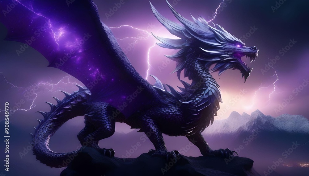Purple Lightning Griffon Stock Photo | Adobe Stock