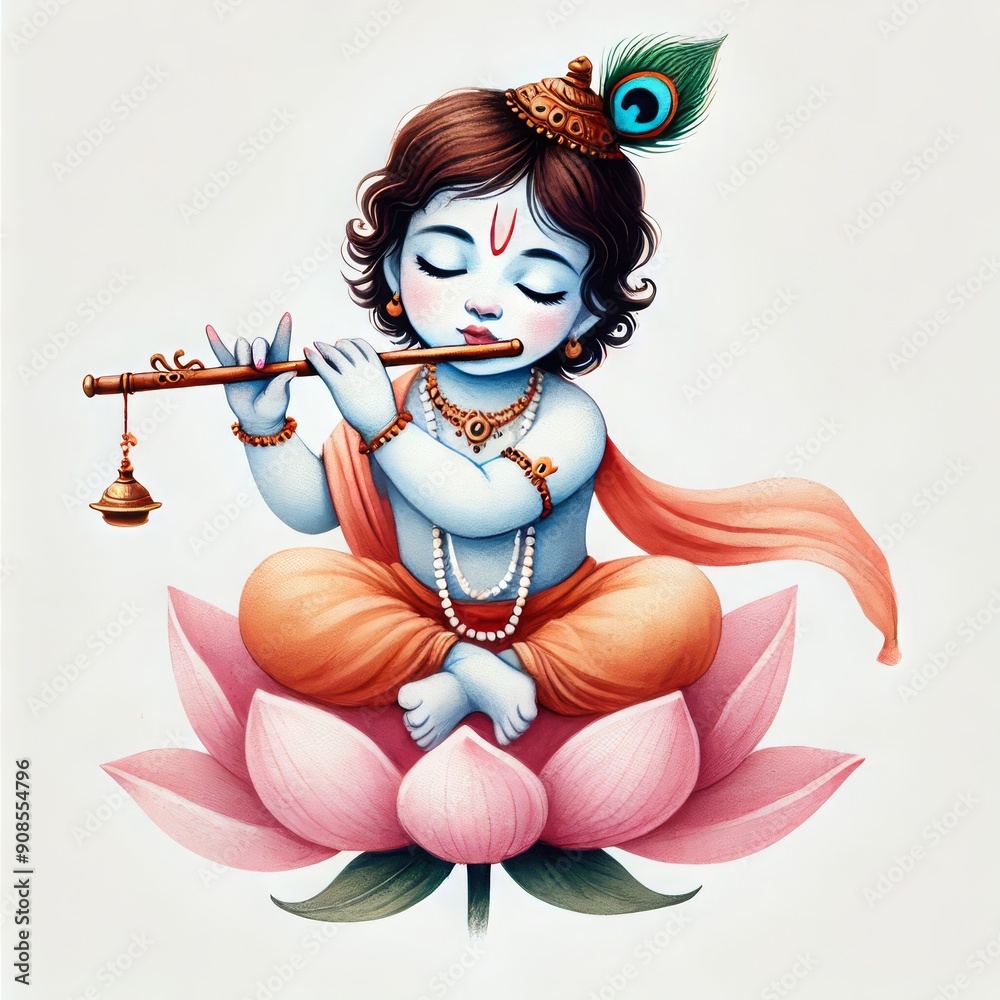 Krishna Janmashtami Festival Of India, Bal Krishna Playing Flute ...