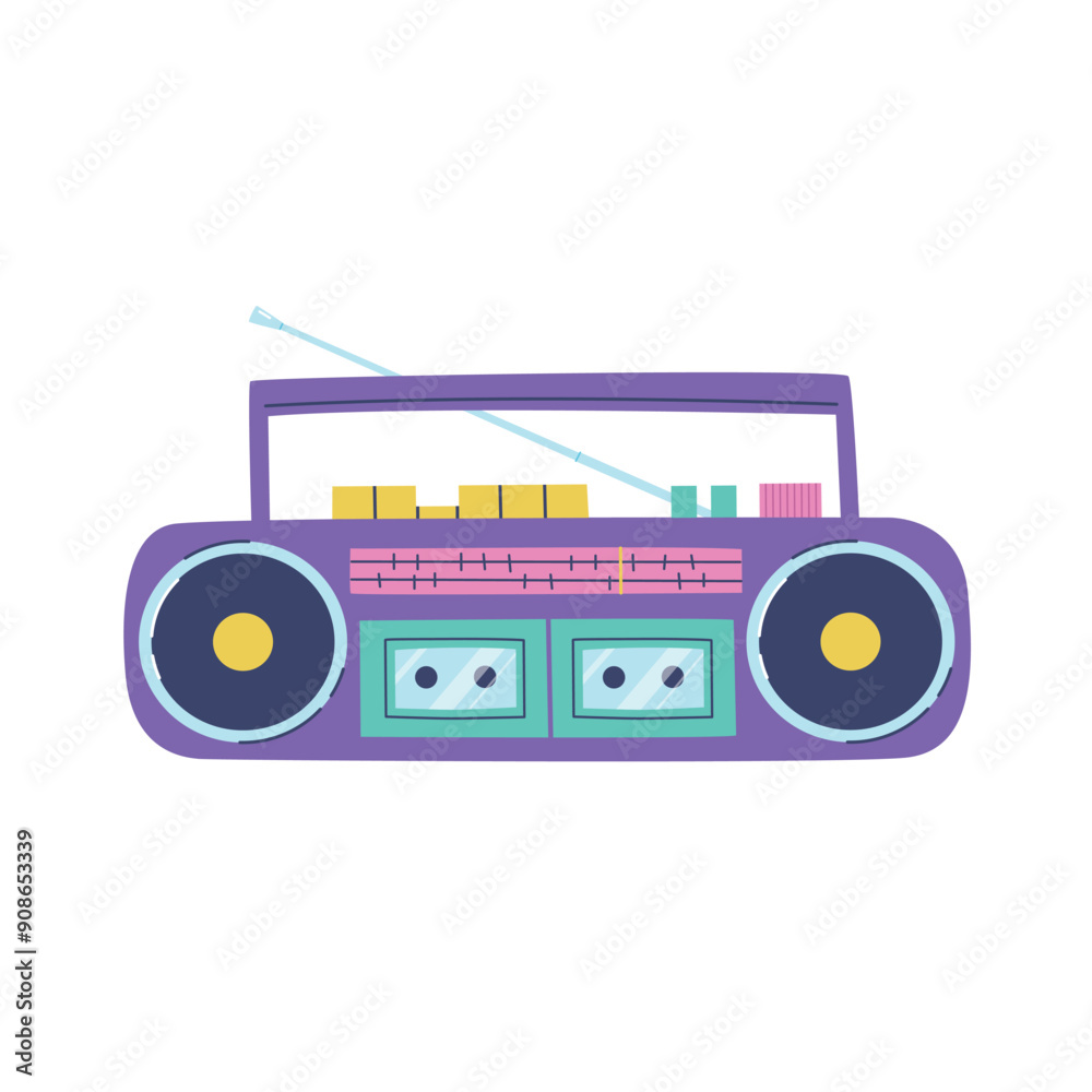 Vintage record player. Devices from the 1980s - 1990s. Portable retro ...