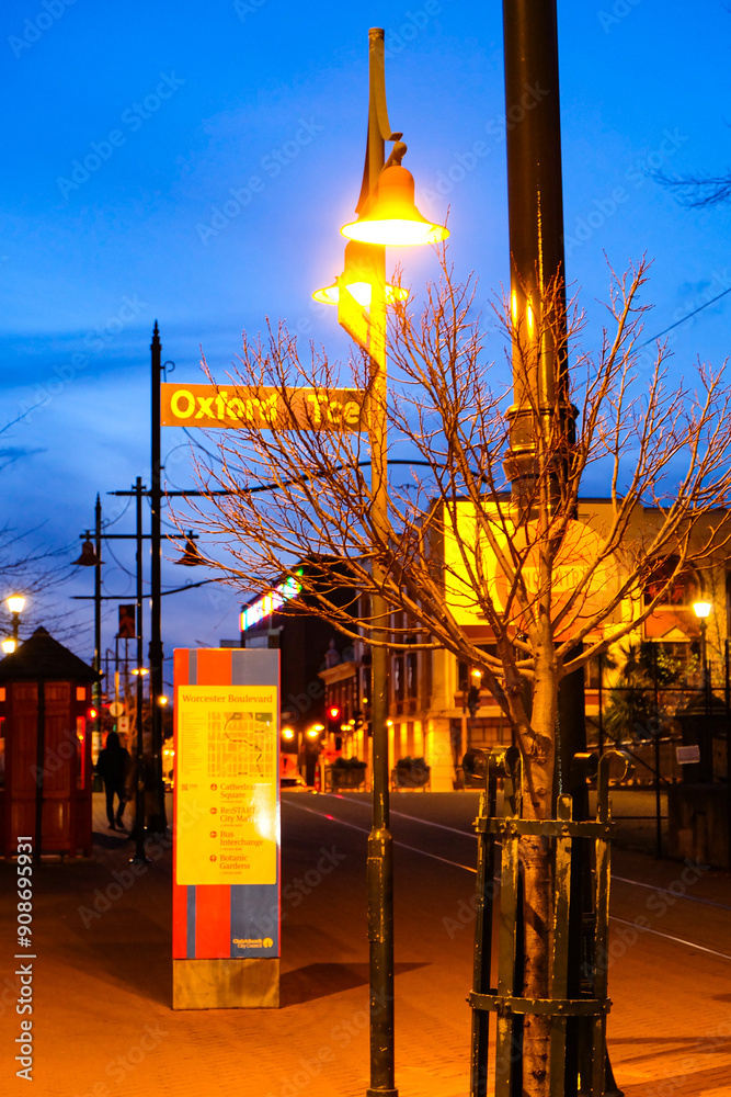 Christchurch, city center, cathedral, church, park, trees, river ...