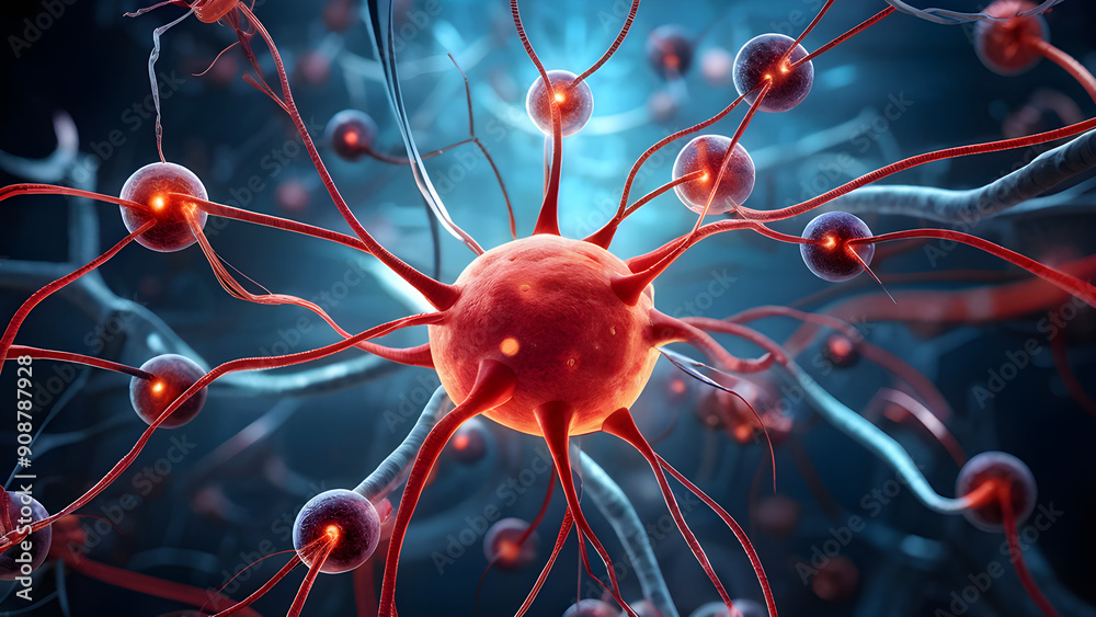 An image from Neurology shows neurotransmitters entering the synaptic ...