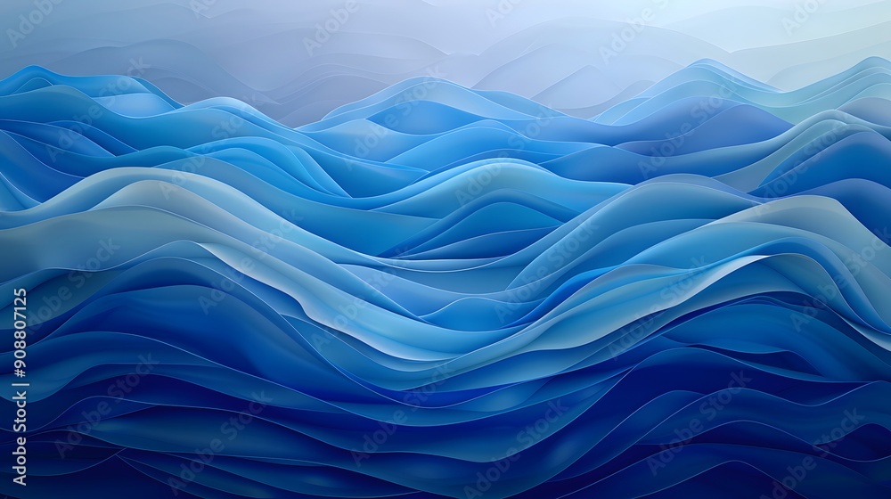 Blue Gradient Waves, A minimalist yet striking banner design with ...