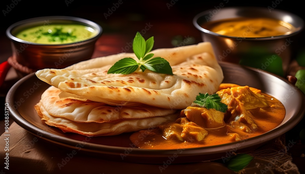 1 Roti Canai with Curry – Flaky, crispy roti canai paired with a hearty ...