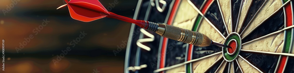 Foto de Stock An ultra-realistic depiction of a dart hitting the ...