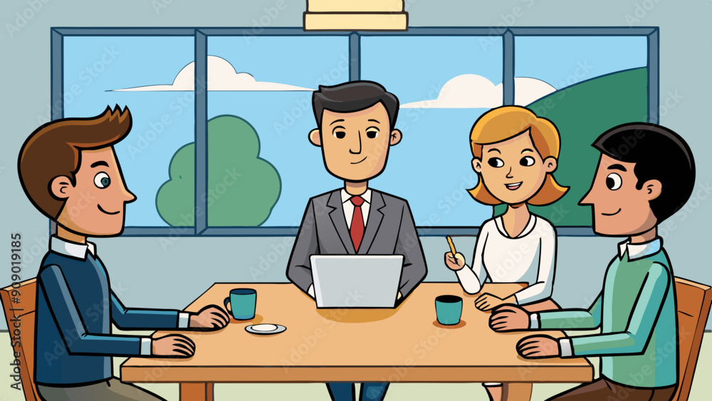 cartoon character business team have conversation vector art ... cartoon character business team have conversation vector art ...