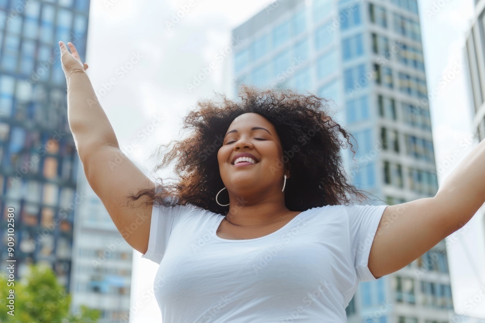 Authentic Plus Size model is dancing. Natural in her movements in this ...