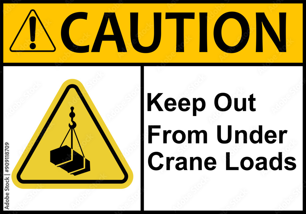 Image vectorielle Stock Overhead crane sign. Overhead crane work zones ...