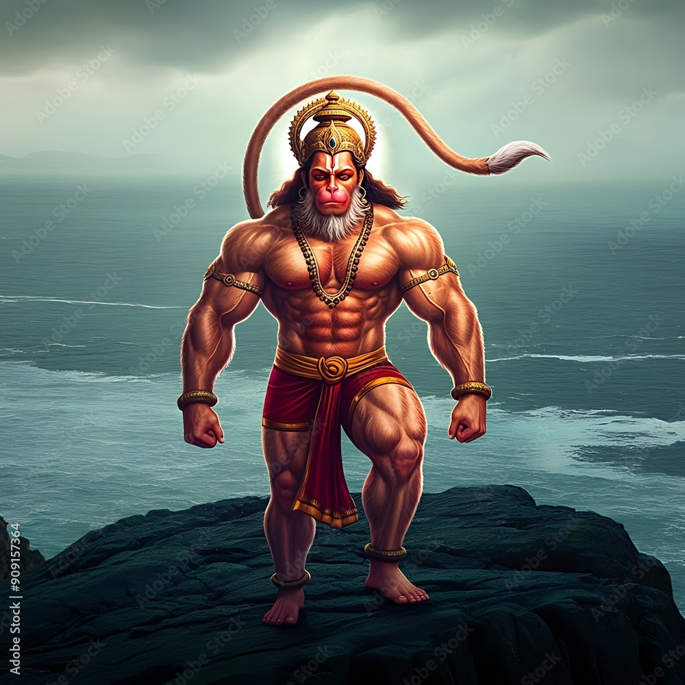 Lord Hanuman Stock Illustration | Adobe Stock