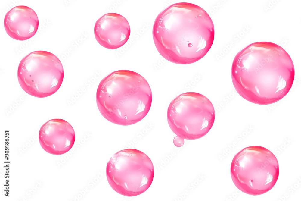 Set of Falling Shiny Pink Bubbles PNG Floating Sweet Bubble Gum ...