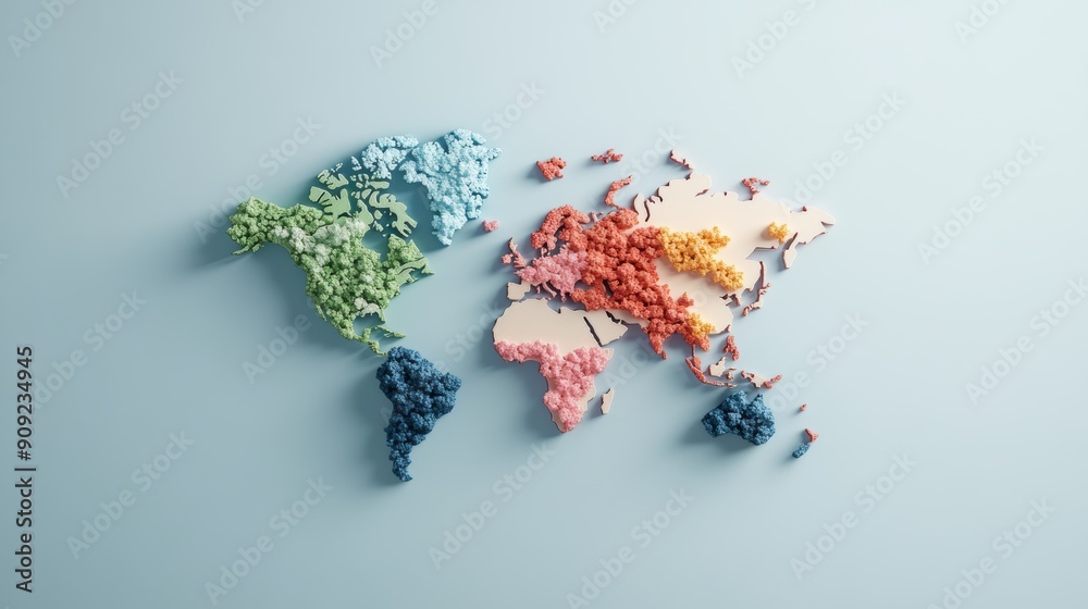 Ilustración de Stock Political Map with Color Coded Regions, A ...