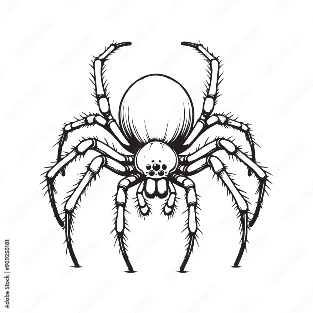 Spider line art coloring page vector illustration Stock Vector | Adobe ...
