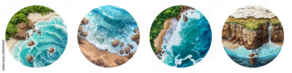 Coastal Erosion clipart collection, symbol, logos, icons isolated on ...