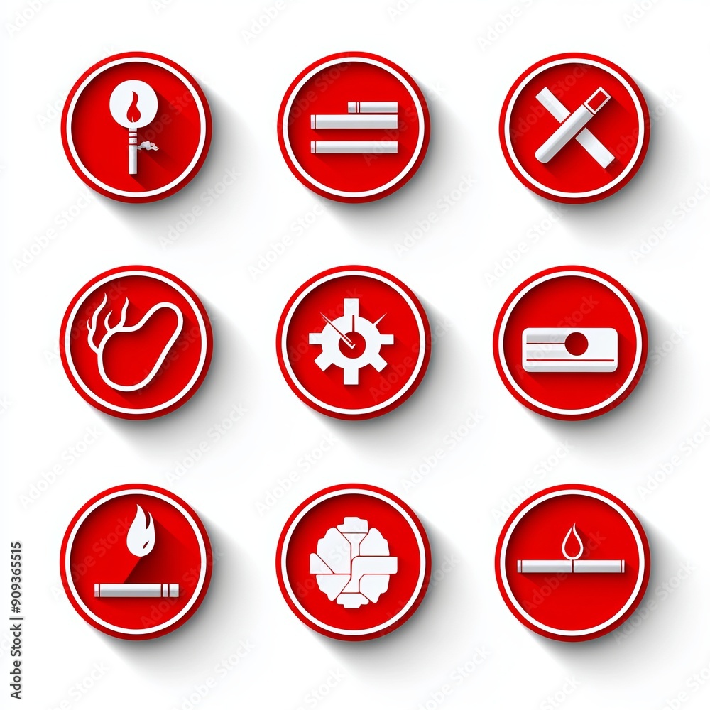 no smoking area and smoking sign area printable red stop symbol set ban ...
