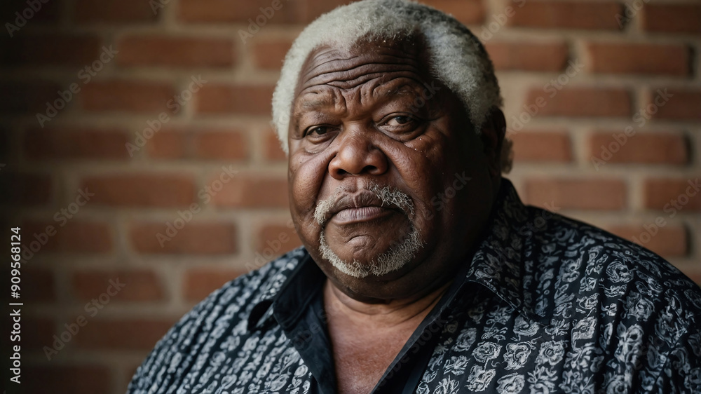 Handsome plus size elderly african american southern man he is male ...
