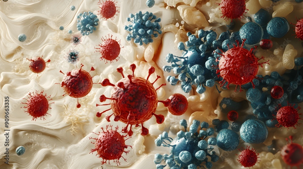 Collage artwork illustrating anemia with different types of body cells ...