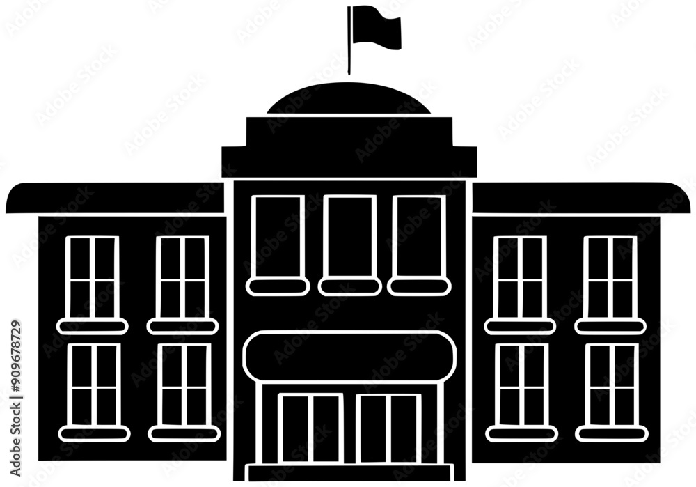 school illustration build silhouette construction logo child icon house ...