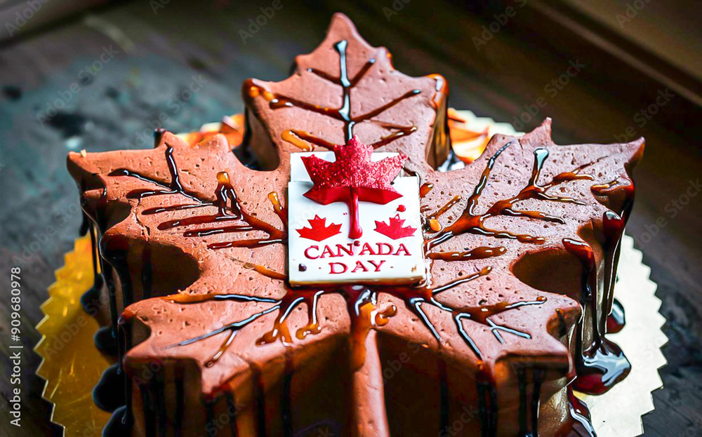 Canada Day 1 july Maple Leaf Chocolate Cake Celebration. A delicious ...