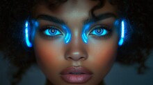 Portrait With Neon Blue Highlights Free Stock Photo - Public Domain ...