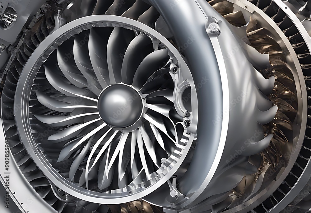 section cross jet white turbofan isolated image engine 3d background rendering path clipping ...