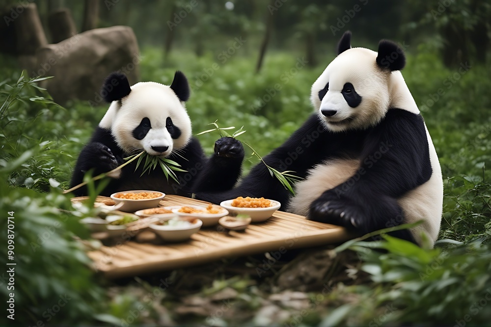 their breakfast enjoying chengdu pandas base research china bamboo ...