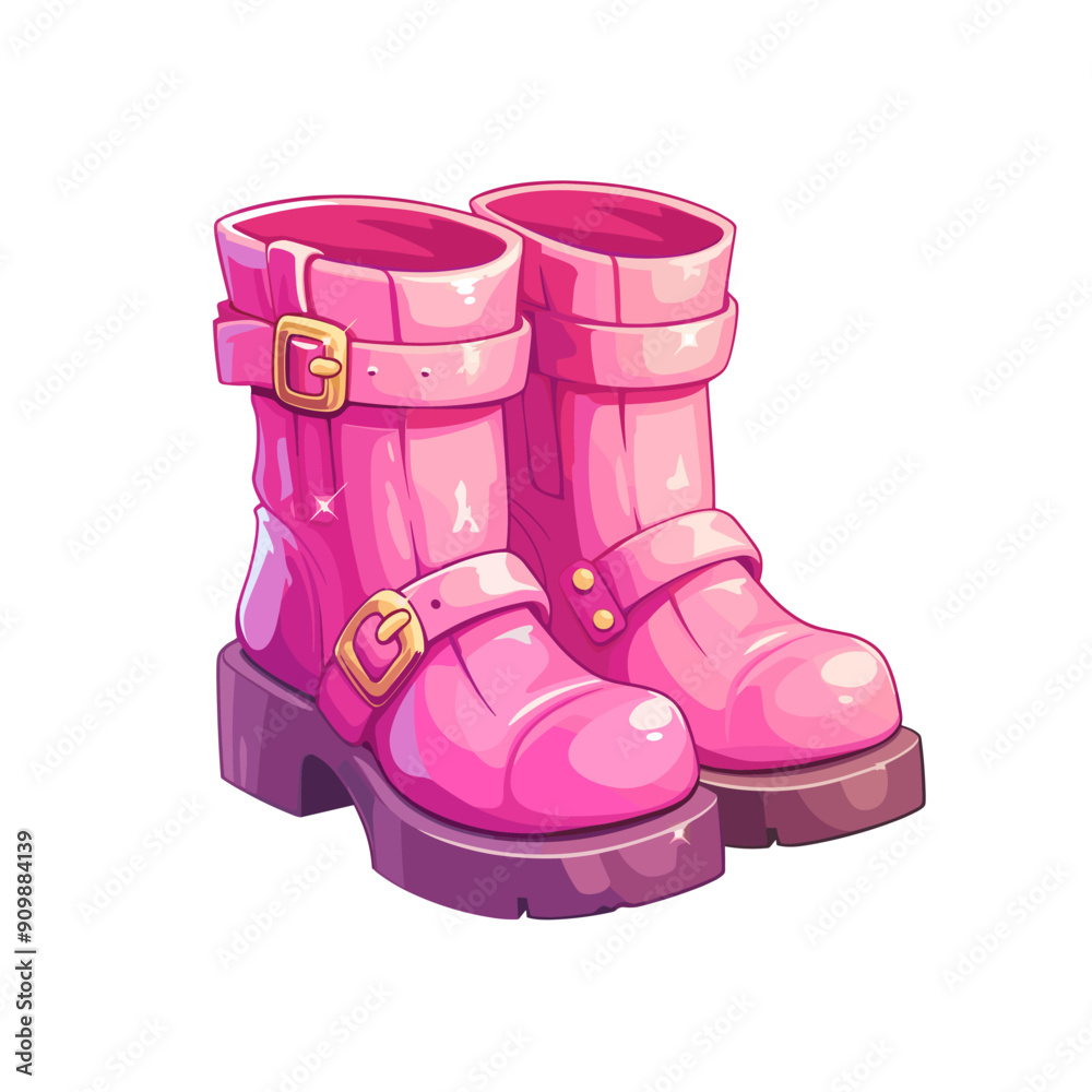 Cute pink boots for autumn trendy pink color style and fashion. Design ...