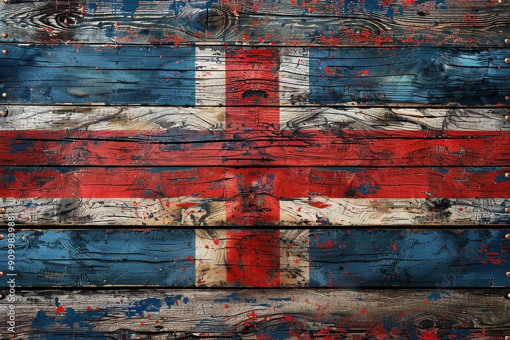 This digital artwork of the Norwegian flag incorporates elements of ...