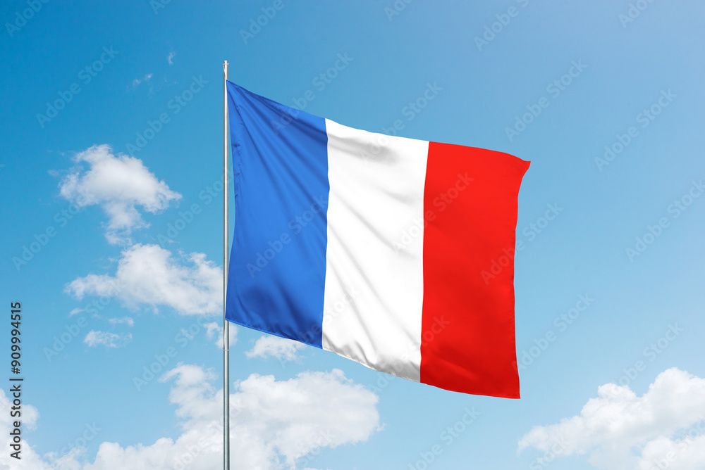 French flag fluttering with pride, symbolizing national unity and ...