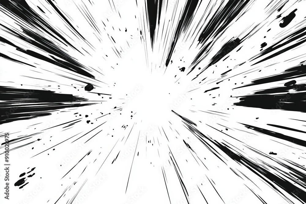 Dynamic manga motion effects with comic-style and explosive bursts on a ...