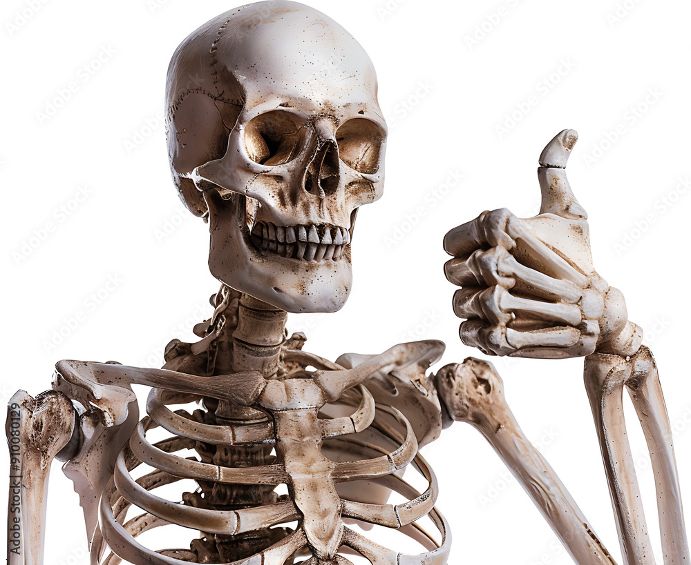 A skeleton giving a thumbs up isolated on a transparent background PNG ...