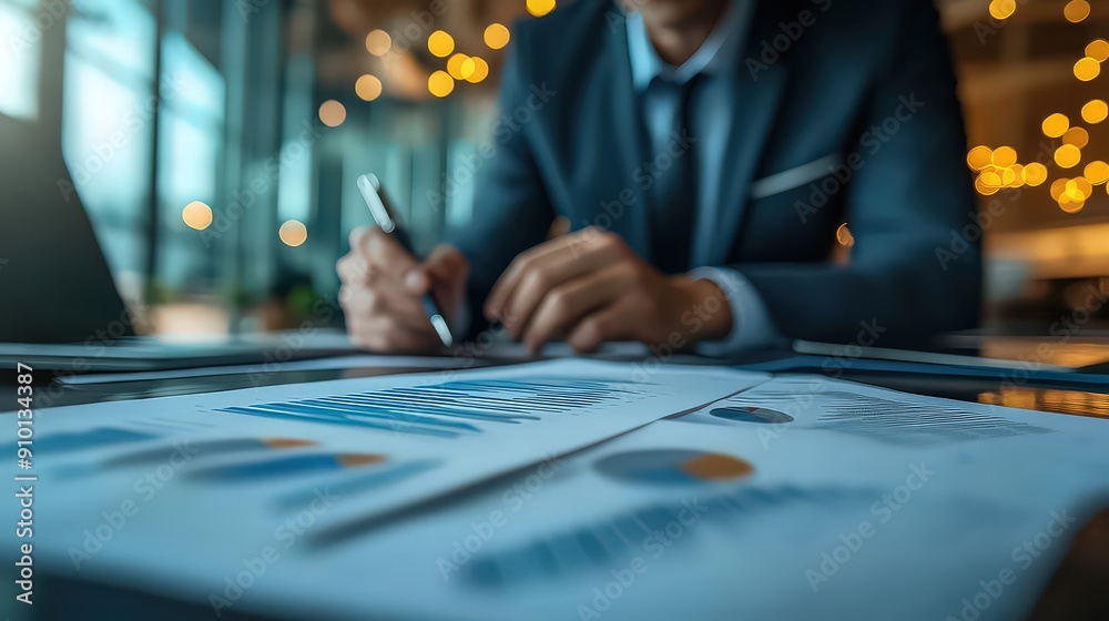 formal business presentation with a professional presenting to clients ...