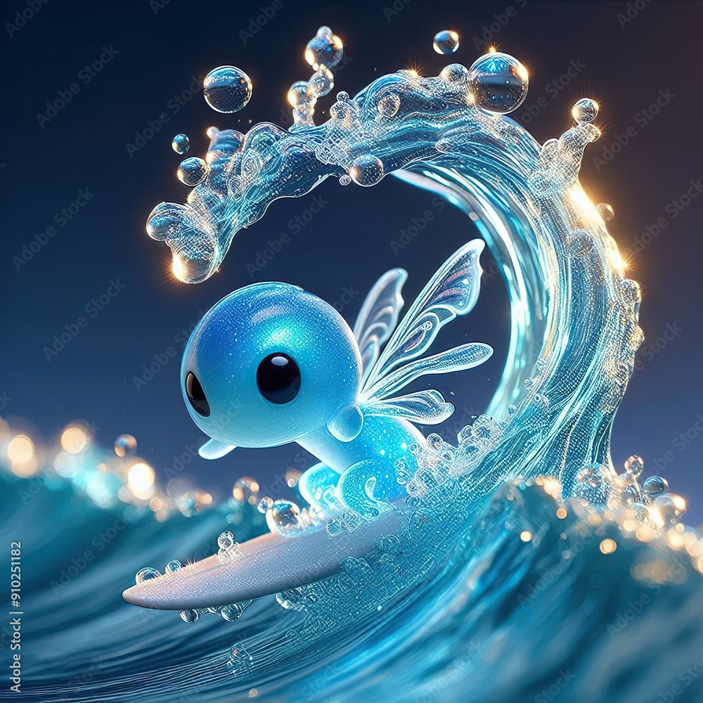 Wavekin Playful water sprites that surf on cresting waves, leaving ...