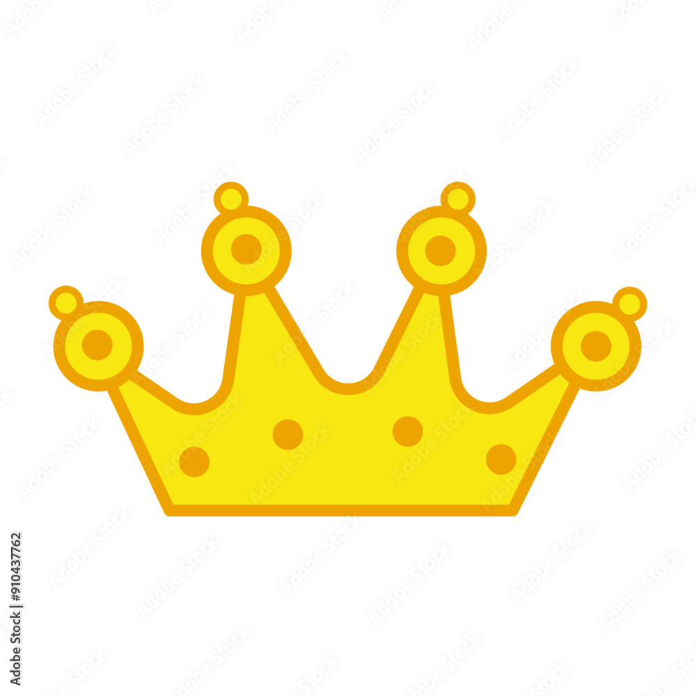 Yellow gold crown design isolated on white background. Crown vector ...
