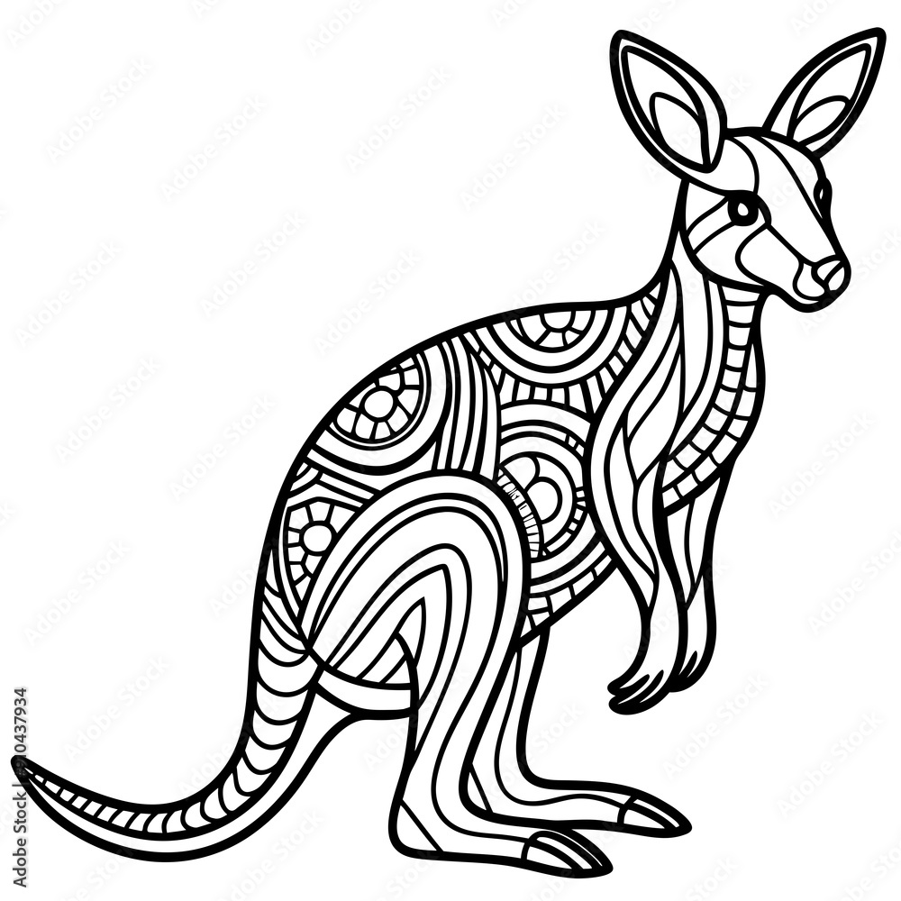 Drawing zentangle kangaroo for Adult coloring book page, shirt design ...