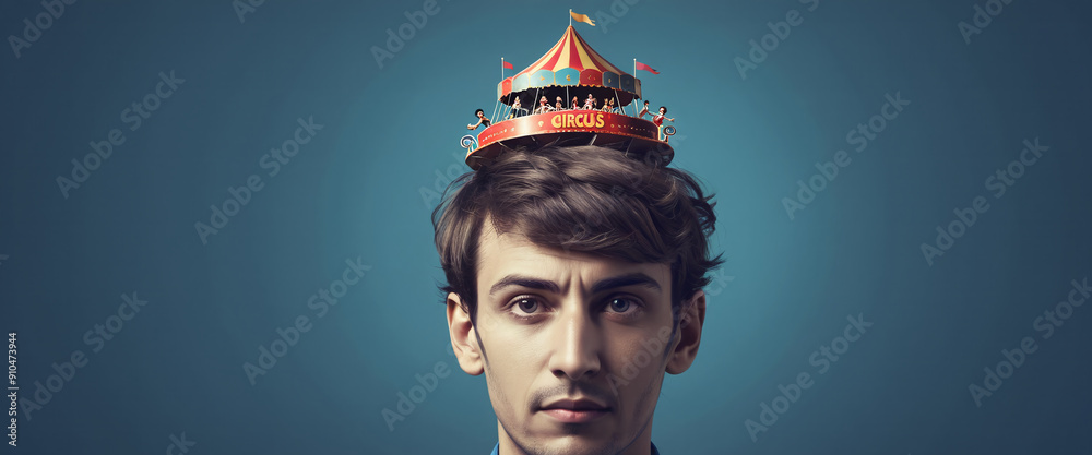 illustrative depiction of a person who almost goes crazy in life and ...
