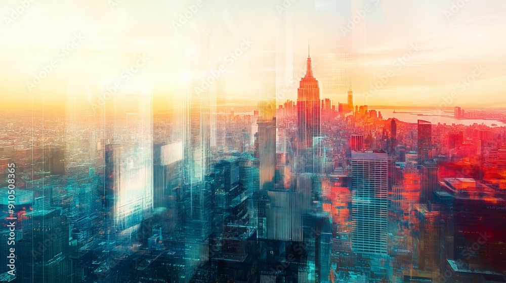 Technology and city life blend together in this double exposure ...