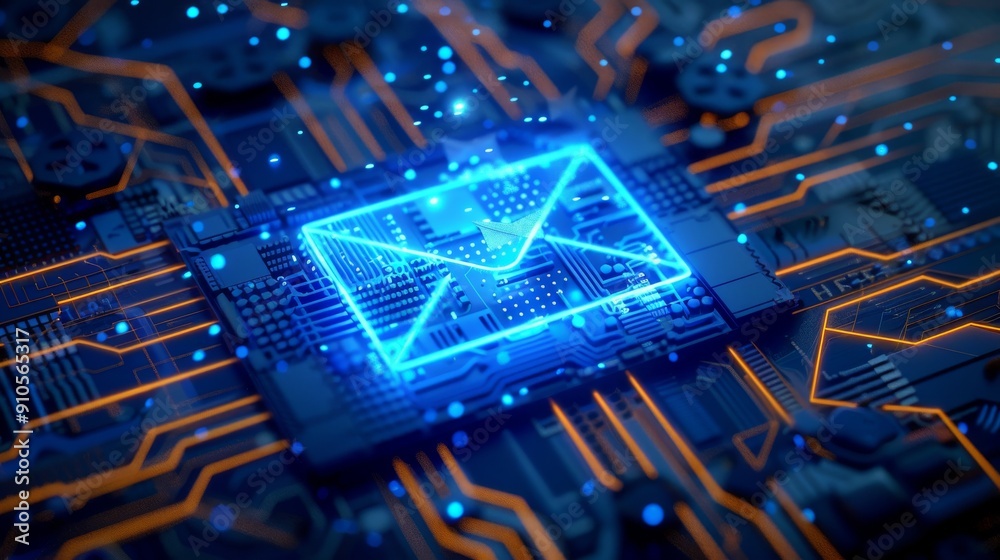 An artistic representation of a secure email message enshrouded in ...