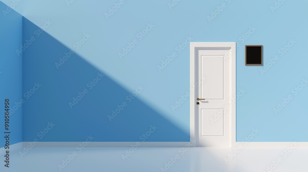 Simple 2D vector illustration of a house with a door and two windows ...