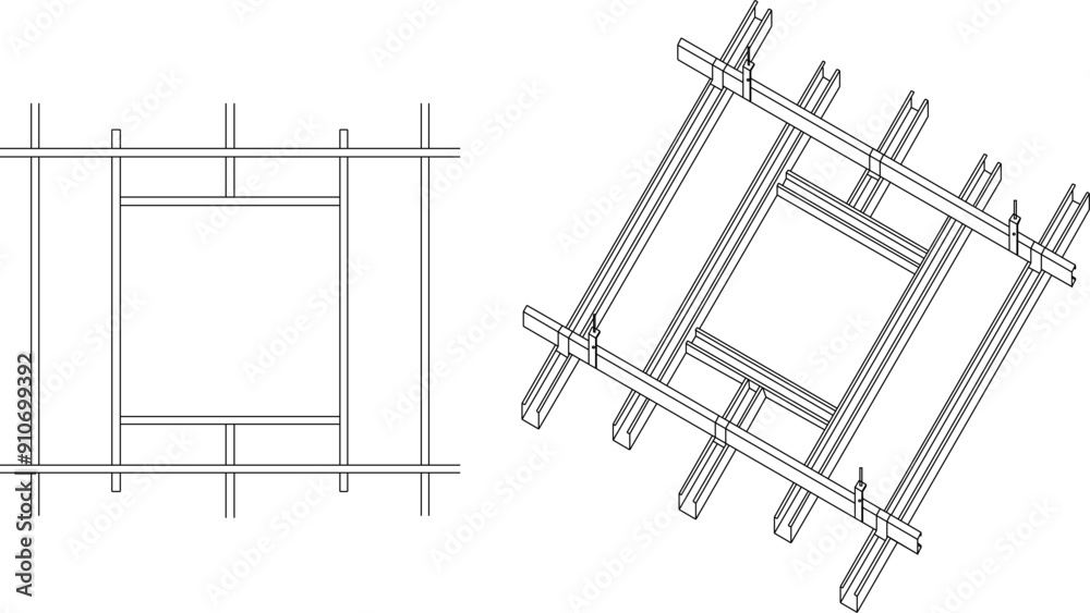 Vector sketch illustration of silhouette image of architectural ...