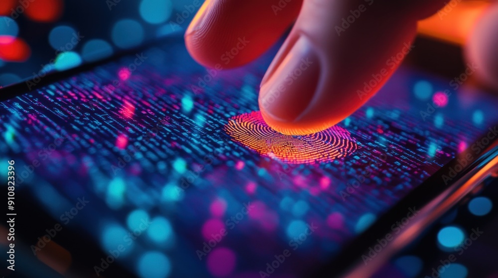Finger Scanning Biometric Authentication Stock Photo | Adobe Stock