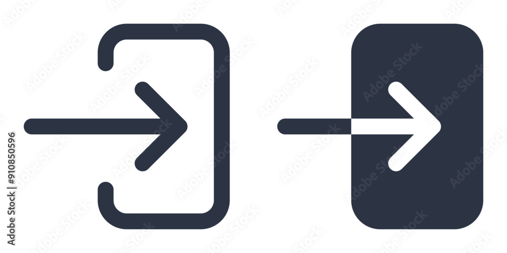 Log in or sign in simple icons set designed in filled, outline, line ...