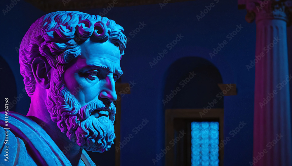 Stoic greek philosopher thinking statue Stock Photo | Adobe Stock